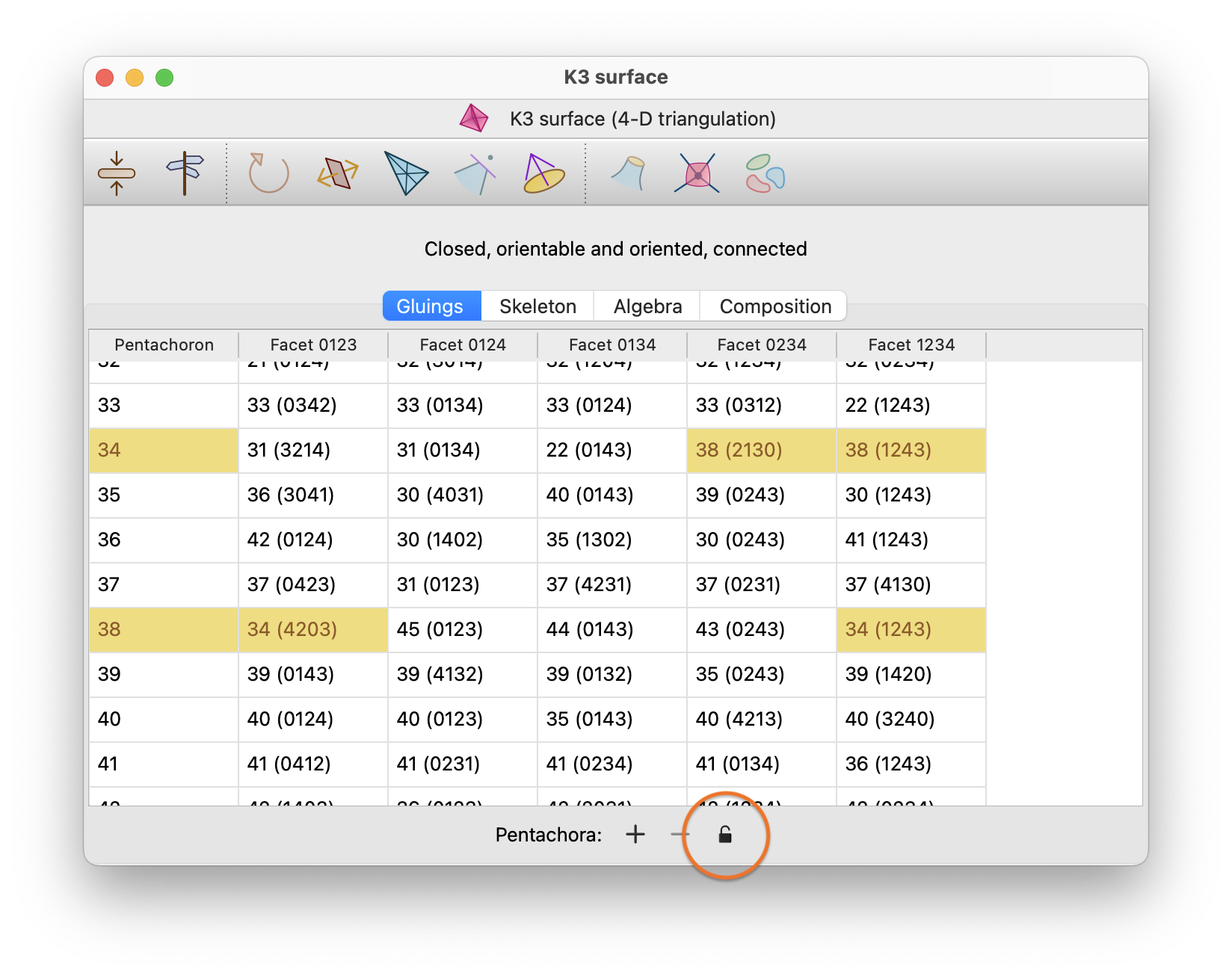 Simplex and Facet Locks